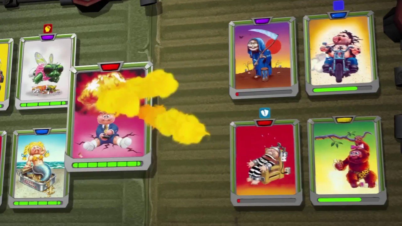 Garbage Pail Kids: The Game shows gameplay of tons of gross cards ...