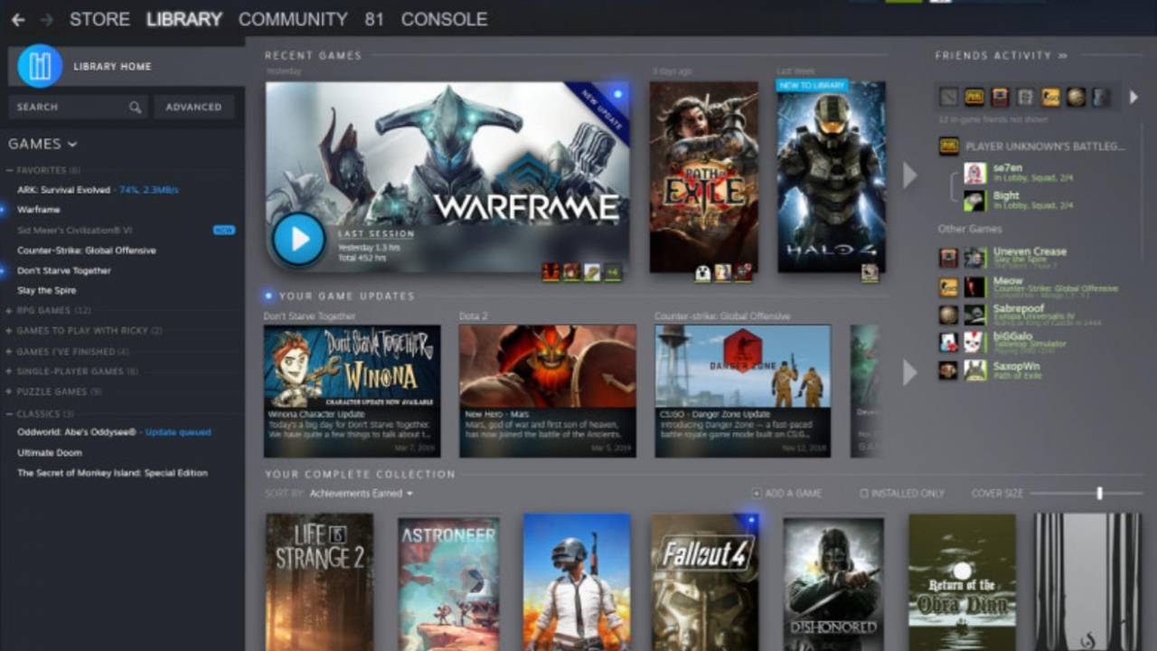 Steam's new library UI redesign revealed at GDC 2019 | Shacknews