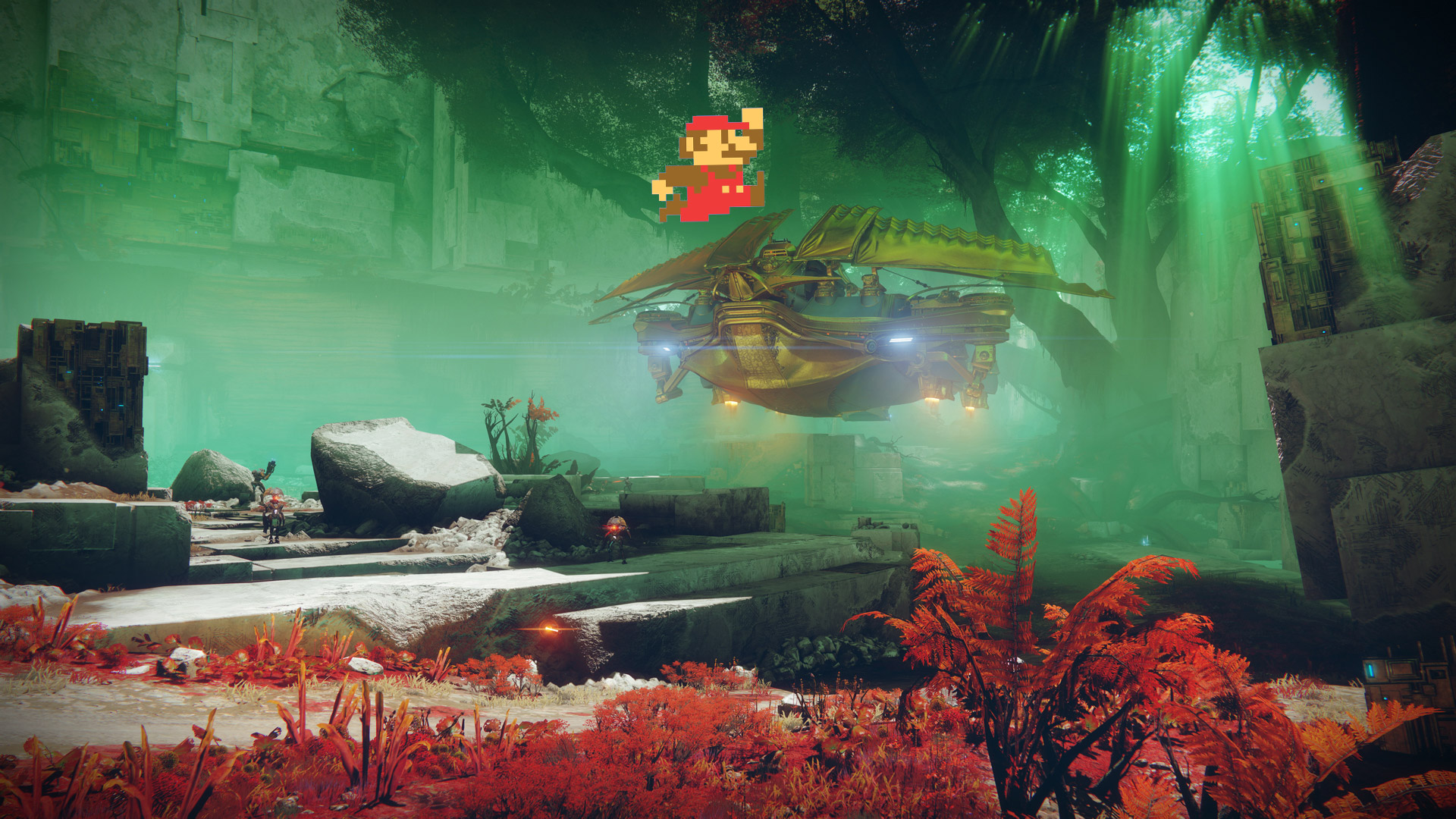 Destiny 2 players took out an enemy ship Super Mario style | Shacknews